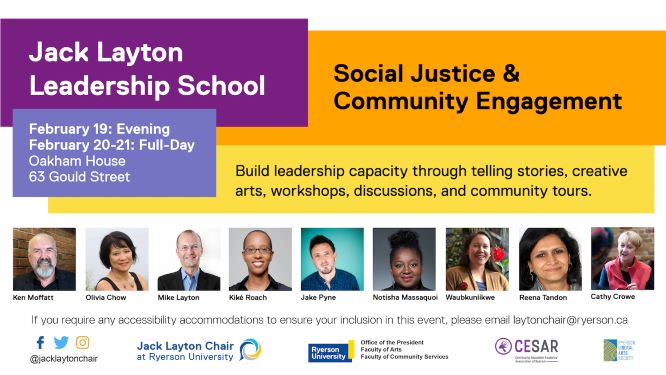 The Jack Layton Leadership School 2020 - Creative Industries - Toronto ...