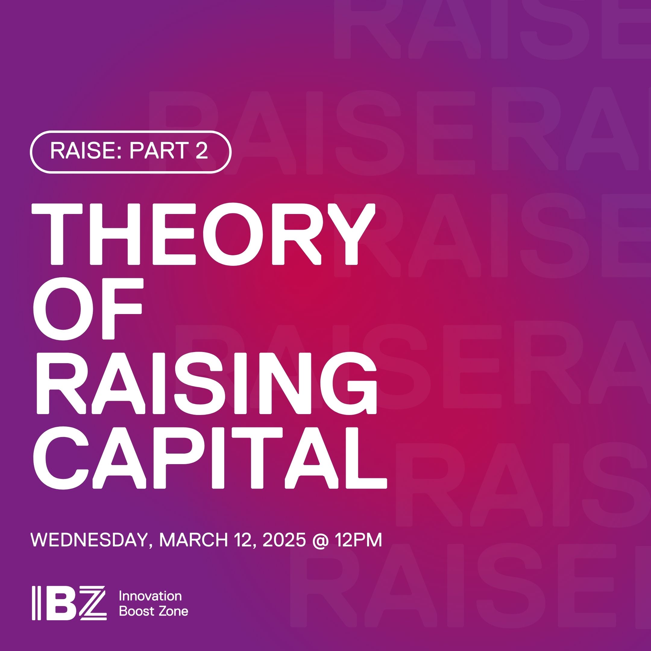 Raise Part 2: Theory of Raising Capital - Faculty of Engineering and ...