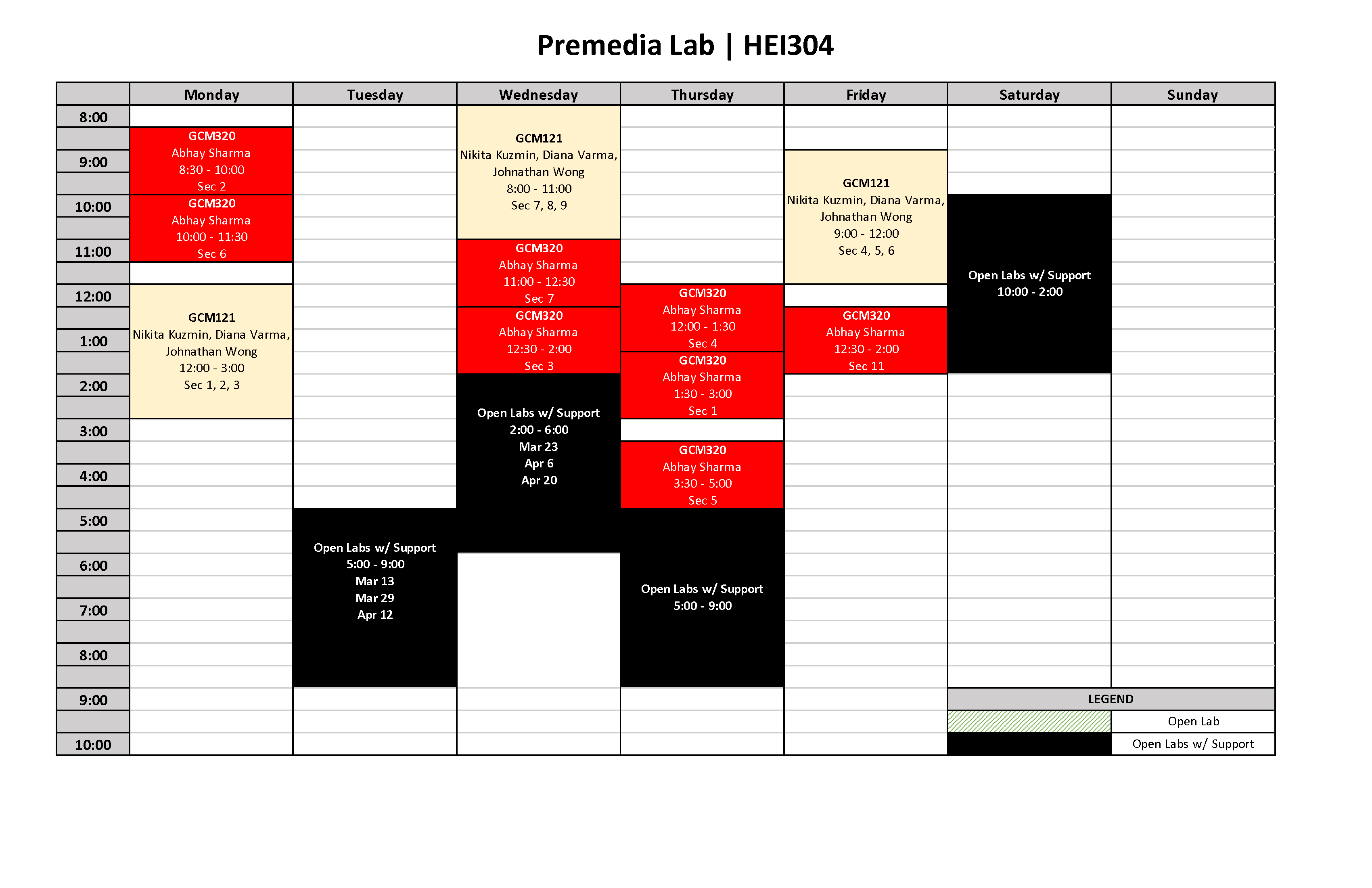 Lab Schedule - Graphic Communications Management - Toronto Metropolitan ...