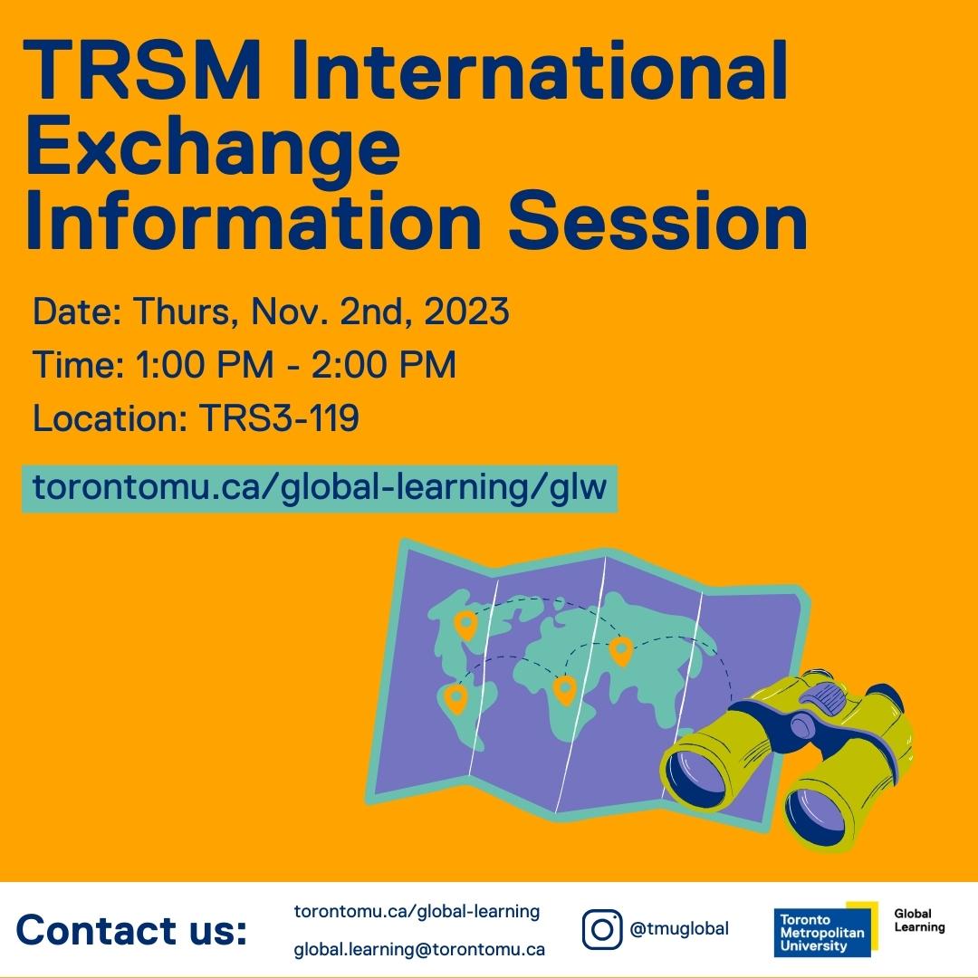 TRSM International Exchange Info Session - Global Learning - Toronto ...