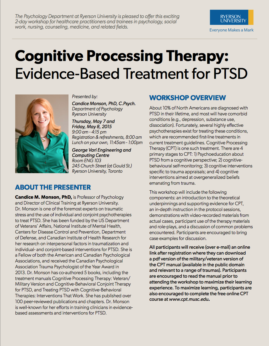 Cognitive Processing Therapy: Evidence-Based Treatment for PTSD ...