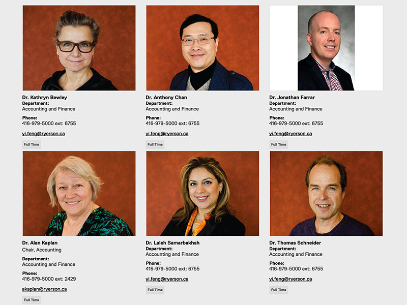 Biography List or Grid - Web Support - Toronto Metropolitan University ...