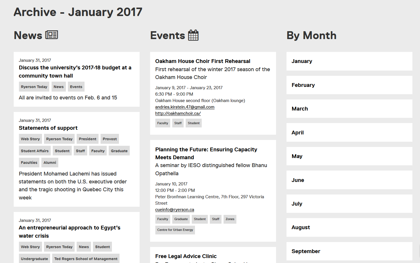 Archive template for news & events - Web Support - Toronto Metropolitan ...