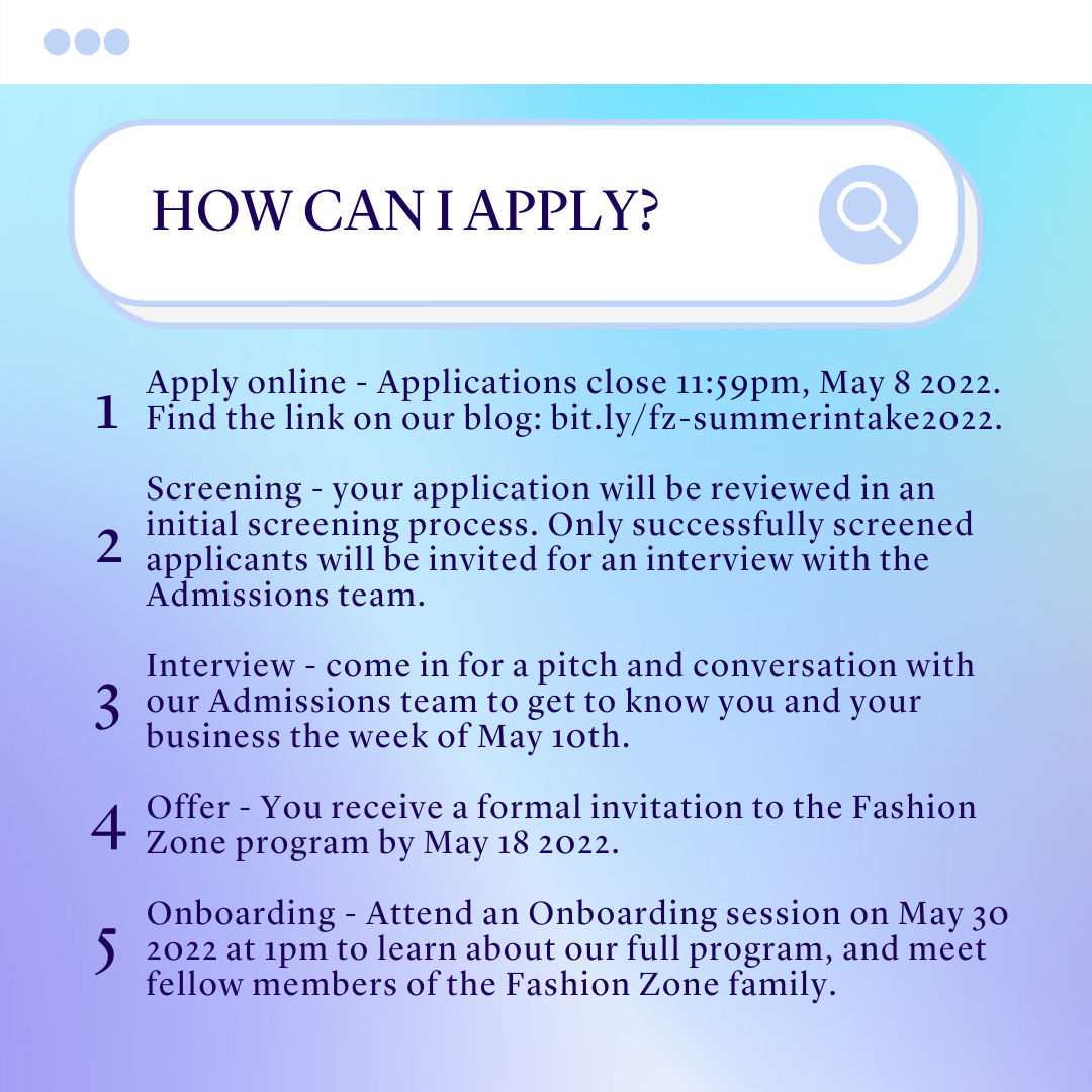Looking to grow your business? Apply to the Fashion Zone’s Summer 2022 ...